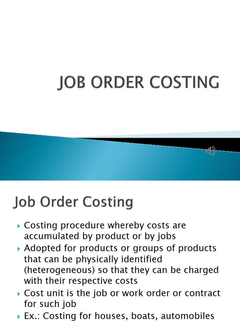 8 Job Order Costing | PDF | Cost | Financial Economics