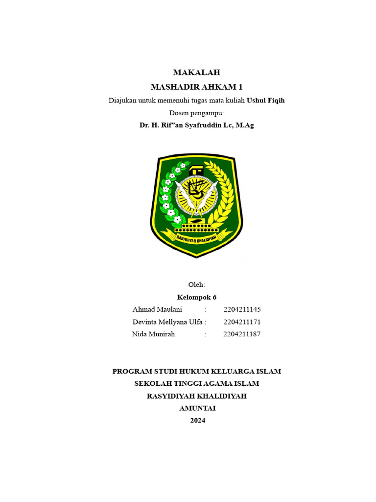 Real Baru Ushul Fiqh Kel.6 | PDF