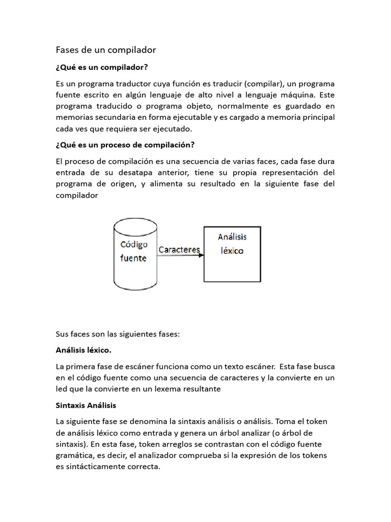 Fases del Compilador: Guía Técnica | PDF | Compilador | Lenguaje de ...