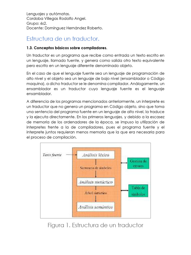 Estructura de Traductores y Compiladores | PDF