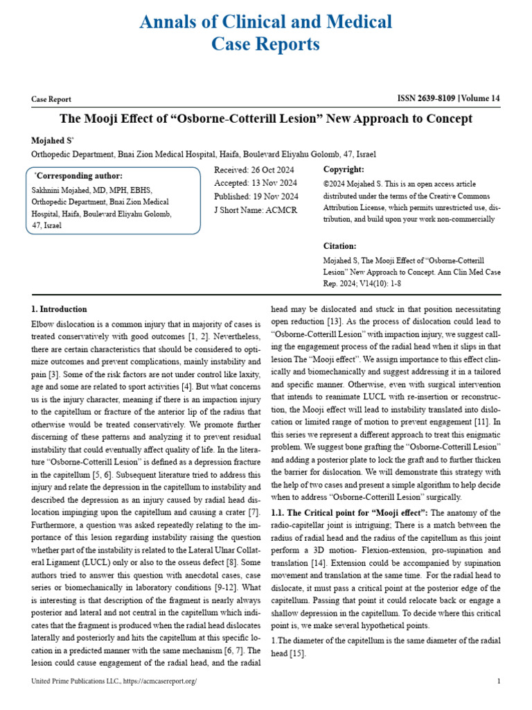 The Mooji Effect of "Osborne-Cotterill Lesion" New Approach To Concept ...