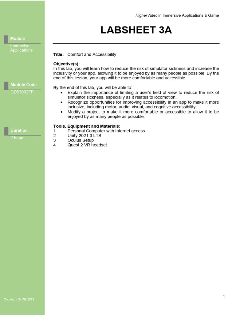 Lab 3A - Comfort and Accessibility | PDF | Computing | Software