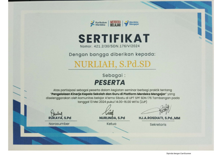 Sertifikat Kombel 176 - 7 | PDF