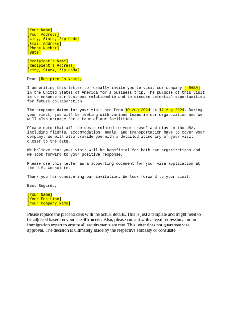 Invitation Letter Draft | PDF