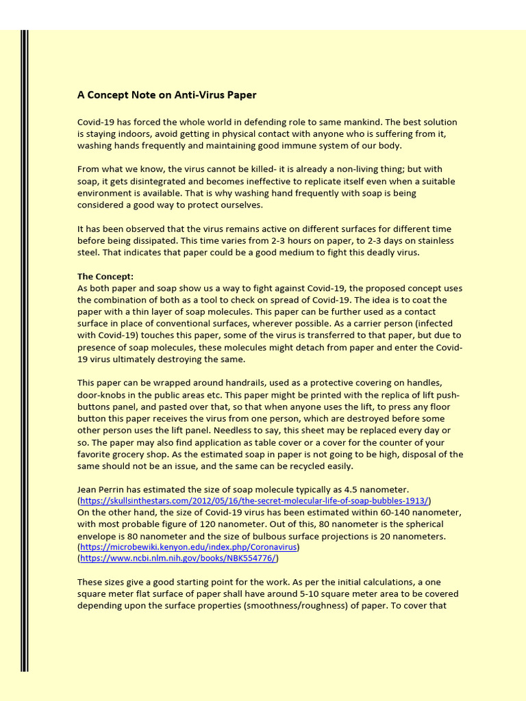 A Concept Note on Anti-Virus Paper | PDF | Paper | Virus