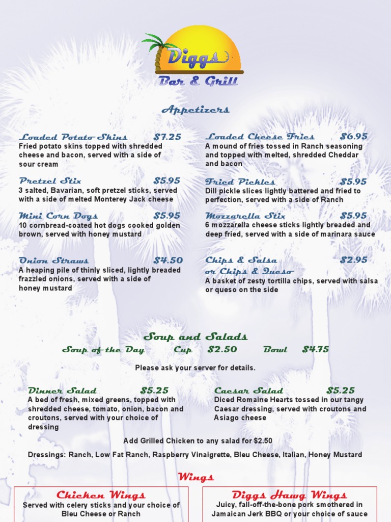 Diggs Menu 1 9 12 1 | PDF
