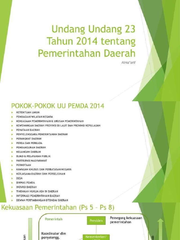 UU NO 23 Tahun 2014 Pemerintah Daerah 1 | PDF