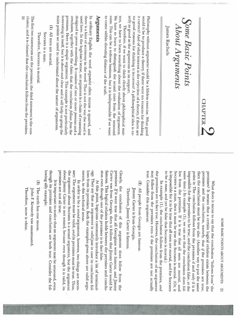 Rachels Some Basic Points About Arguments | PDF