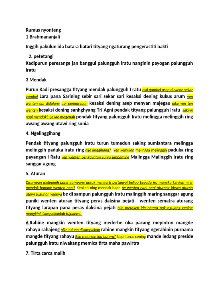 Mantra dan Ritual Melinggih Iratu | PDF