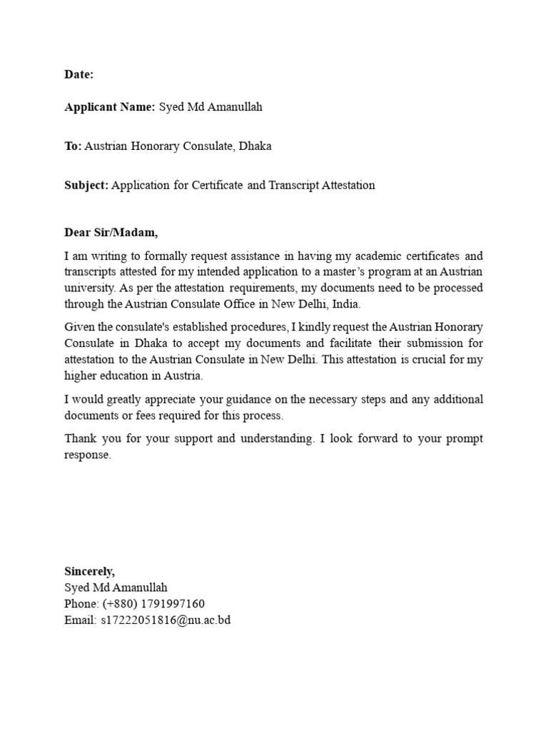 Application Austrian Consulate | PDF