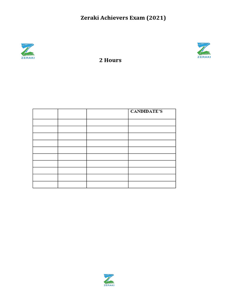 Biology - Biology Form 3 Paper 2 - Zeraki Achievers 1.0 - Marking Scheme | PDF | Chemical ...