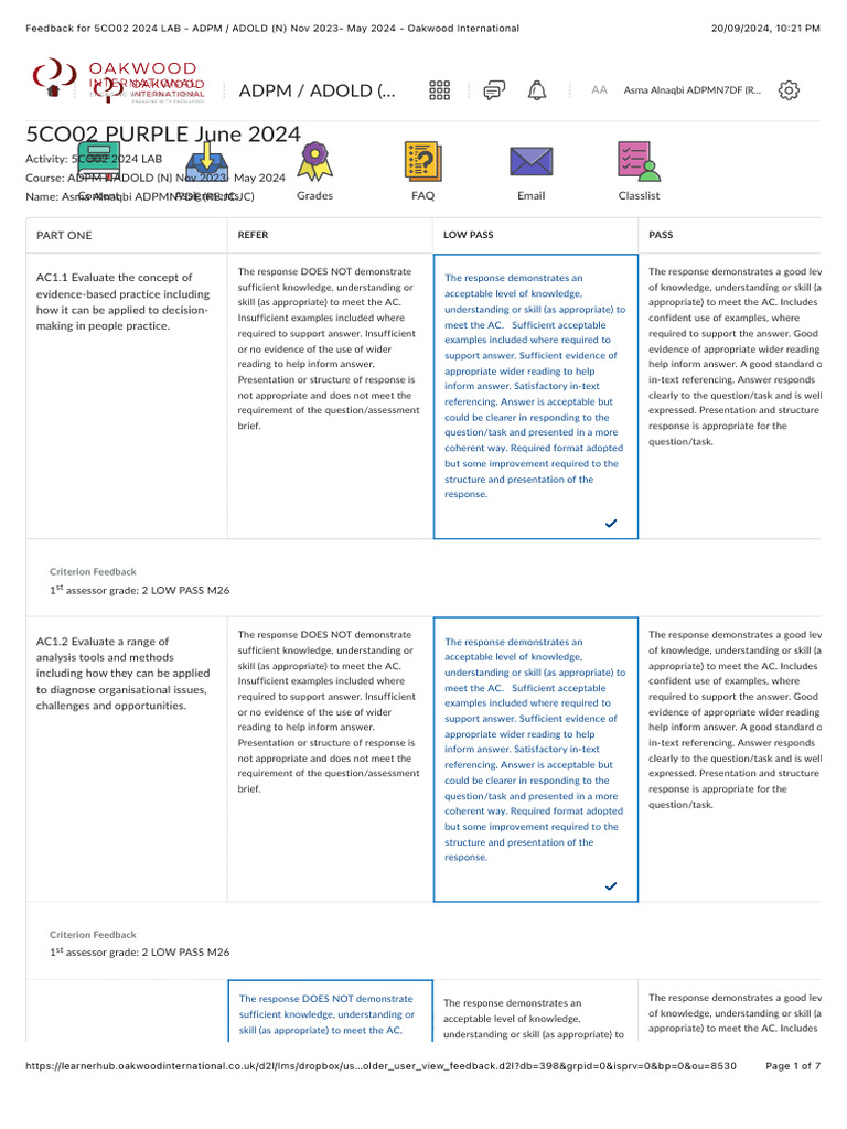Feedback for 5CO02 2 (3) | PDF | Digital Object Identifier | Knowledge