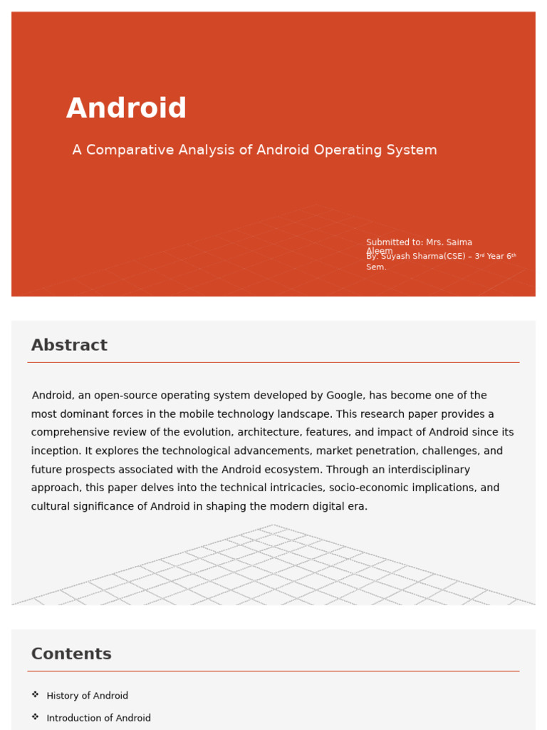 Su Yash Sharma Research Presentation | PDF | Android (Operating System) | Mobile App