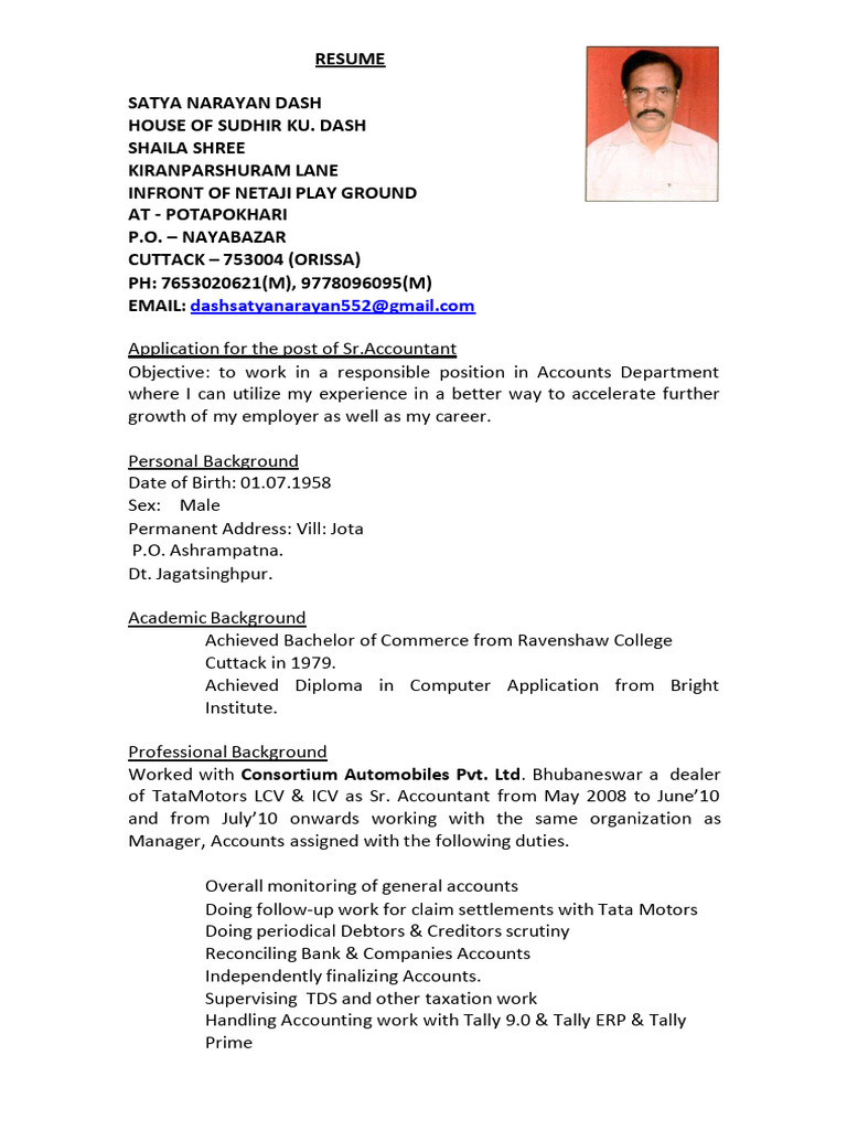 Satyanarayan Dash Resume | PDF | Languages Of Asia | Languages