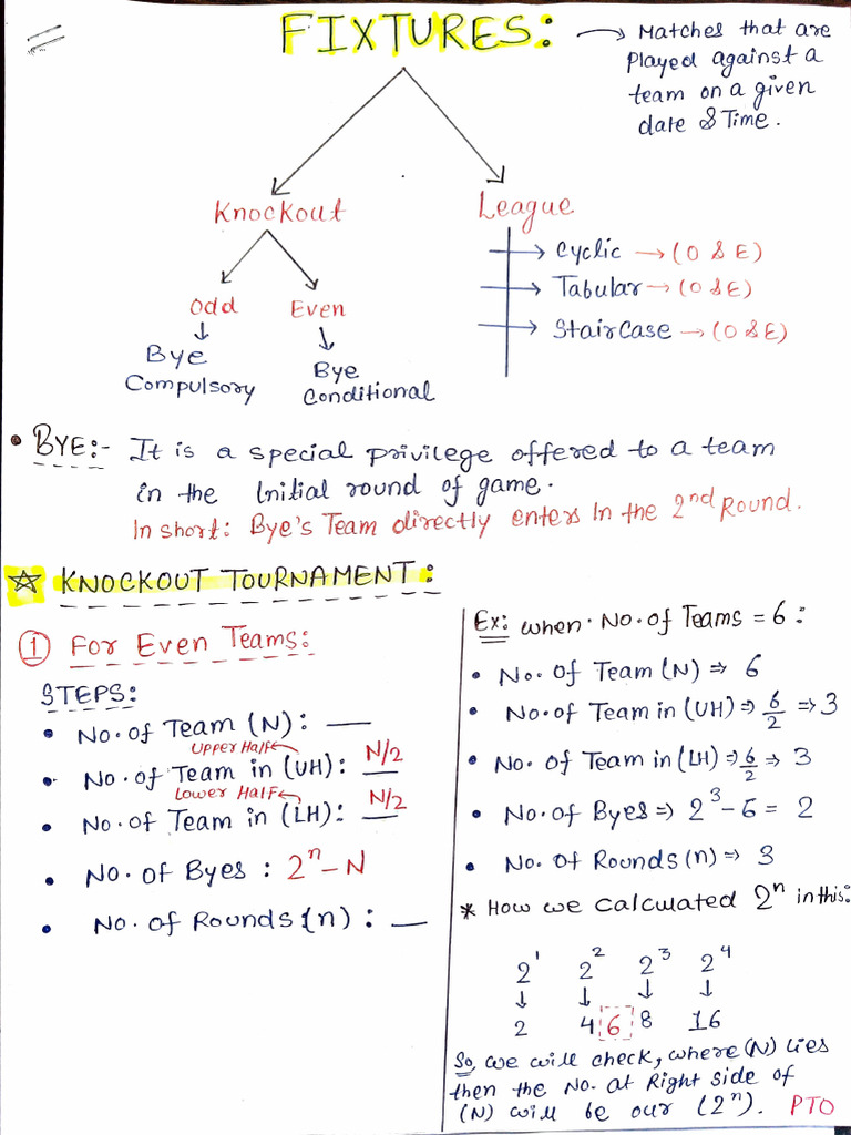 Fixtures Physical Education Class 12 | PDF