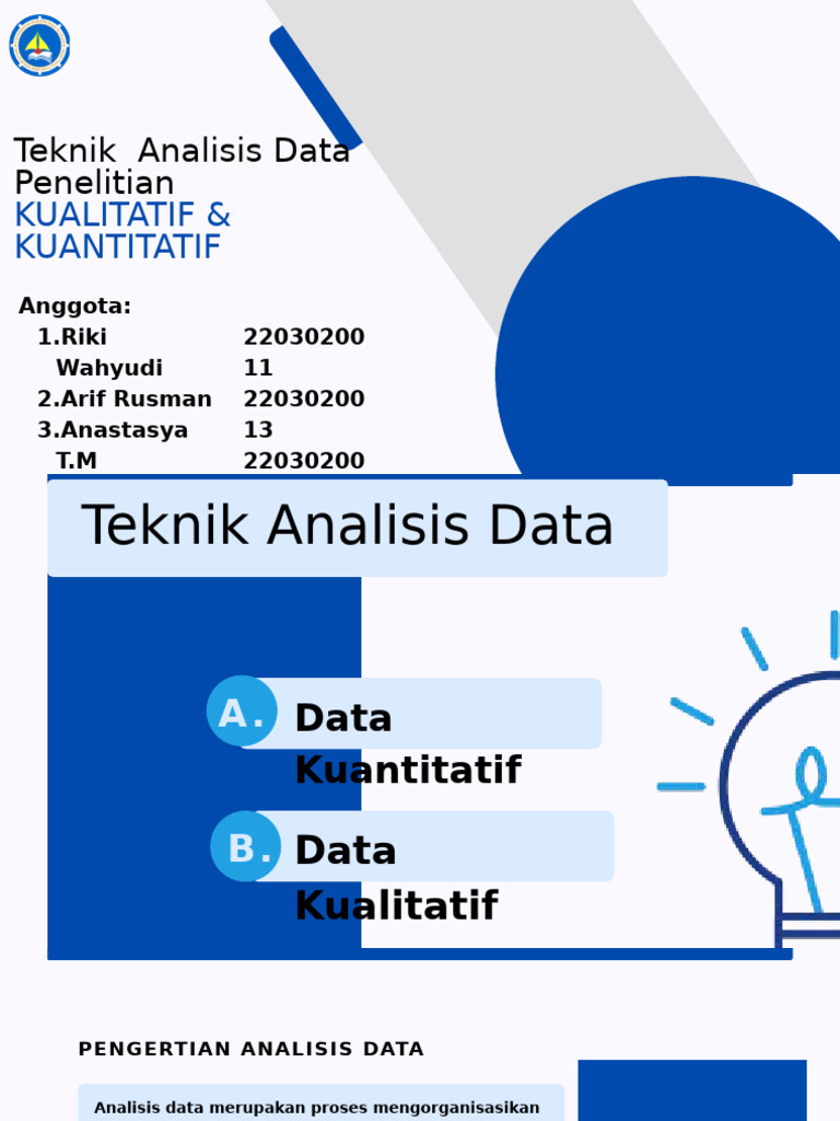 Kelompok 3 Teknik Analisis Data Kuantitatif, Kualitatif Dan Etnografi | PDF