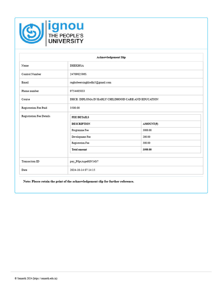 Deekhsa Ignu Fees | PDF