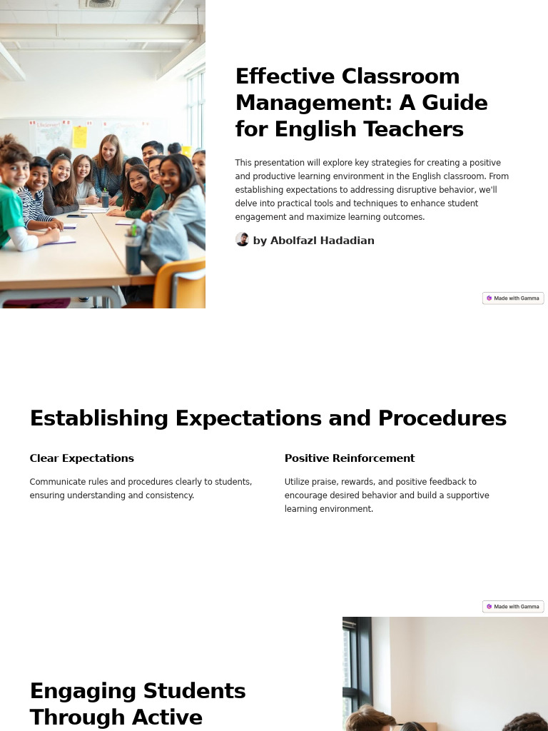 Classroom Management for English Teachers | PDF | Learning | Classroom ...