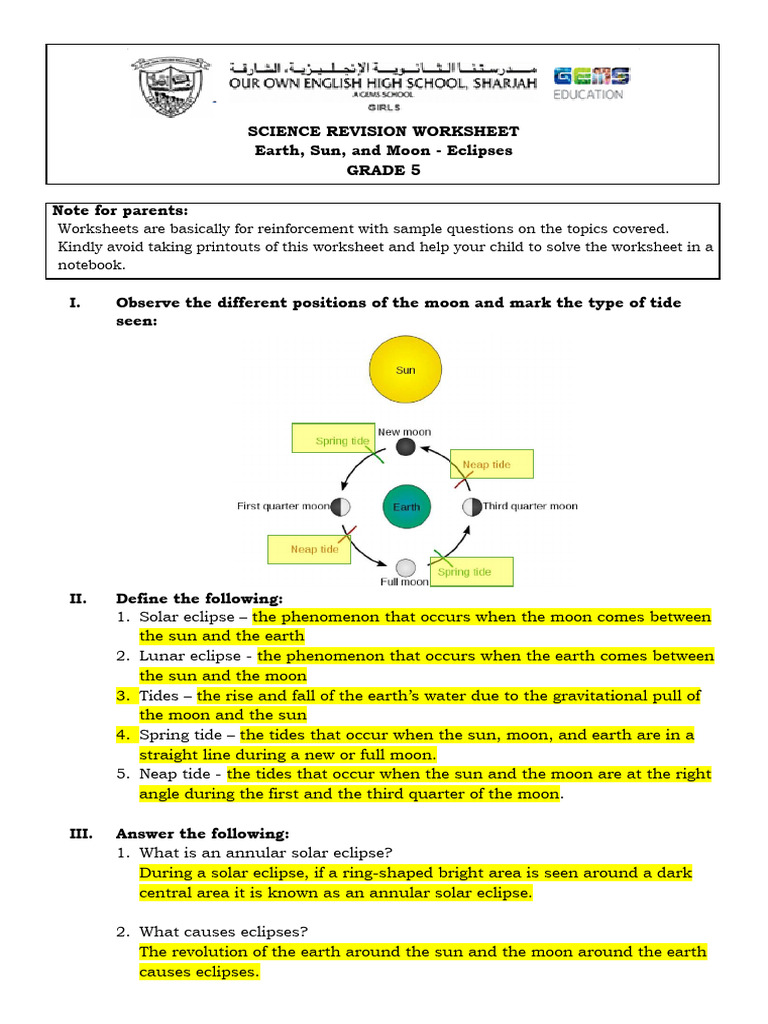 Eclipses - Revision | PDF