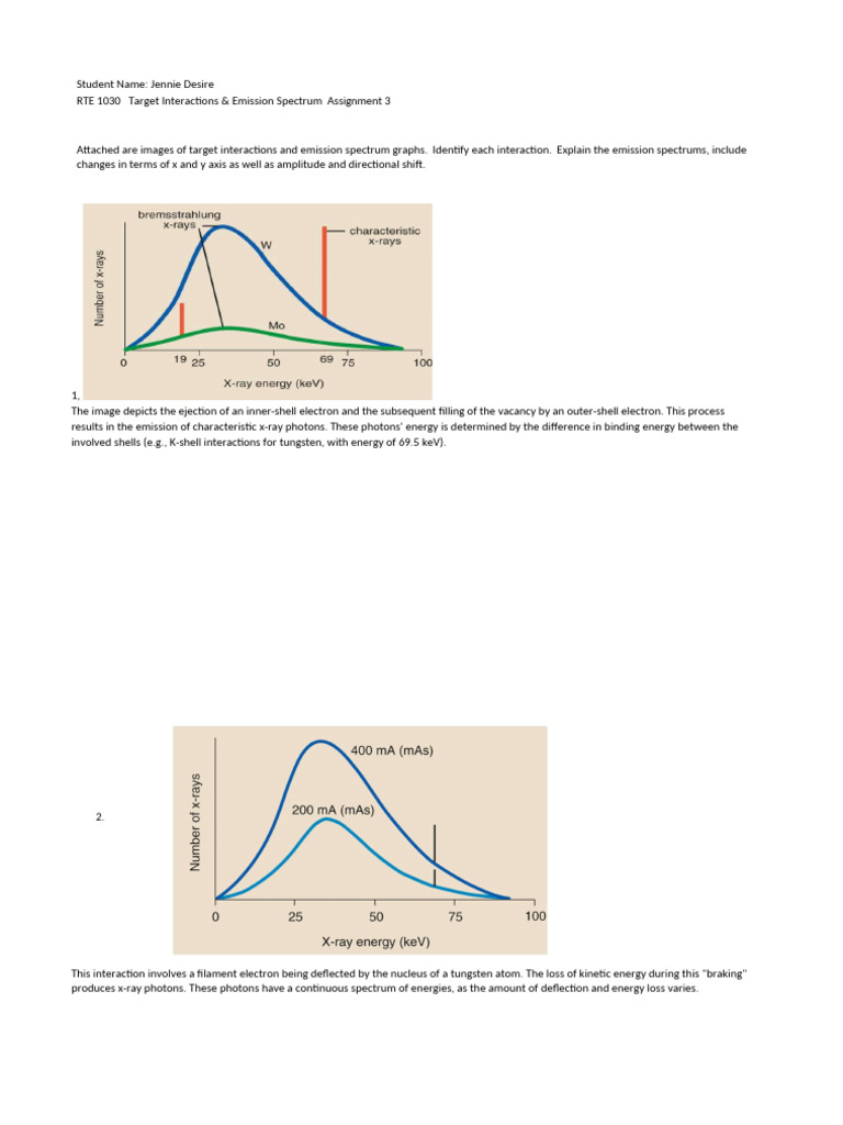 Target Interactions & Emission Spectrum Assignment 3 | PDF | Photon ...