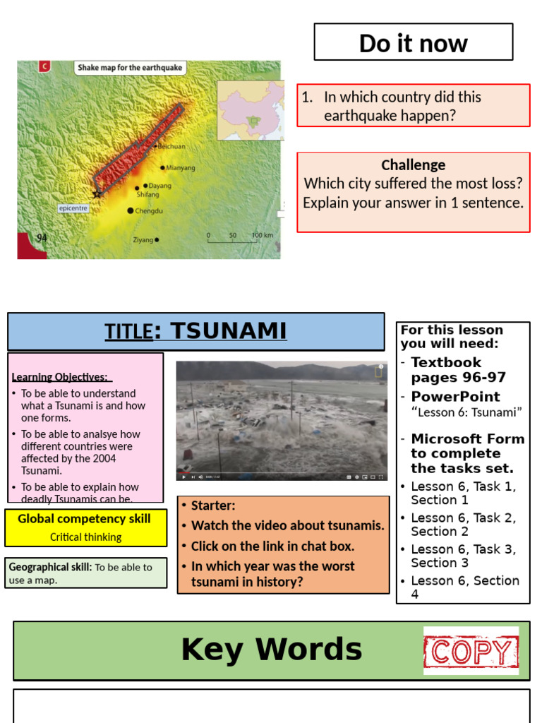 Lesson 6 Tsunami | PDF | Tsunami | Earthquakes