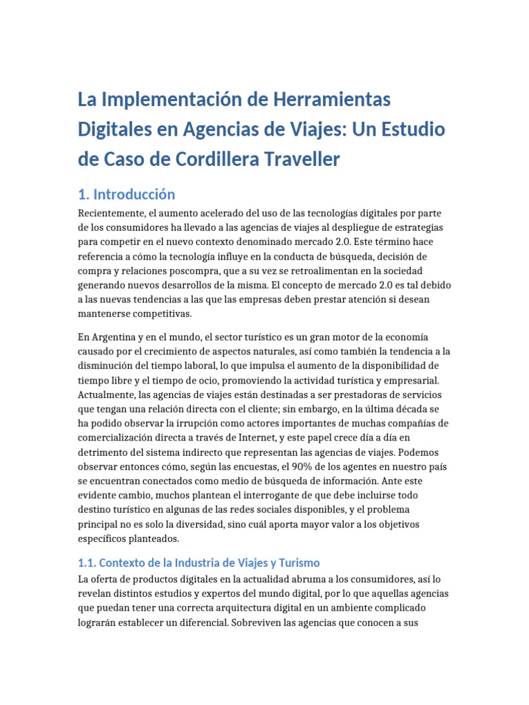 La Implementación de Herramientas Digitales en Agencias de Viajes - Un ...