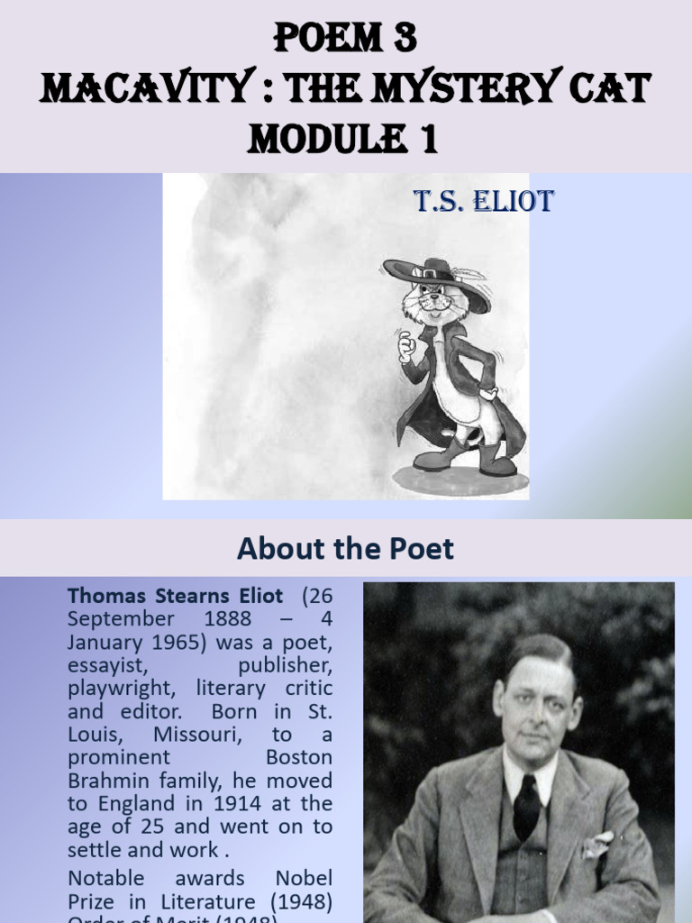 Viii Eng1 03b m01 Macavity The Mystery Cat | PDF