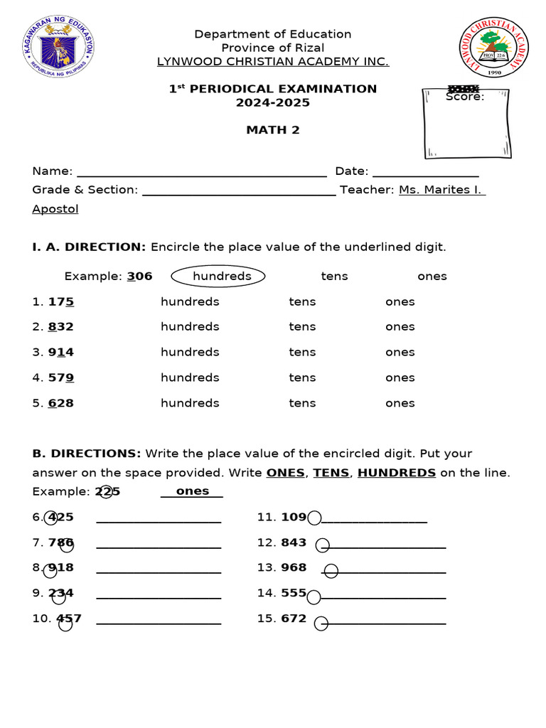 1st MATH 2 | PDF