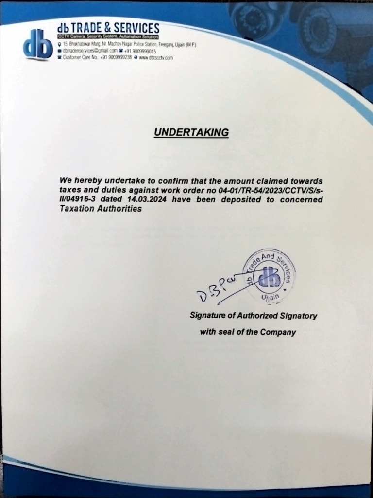 Taxation Undertaking | PDF