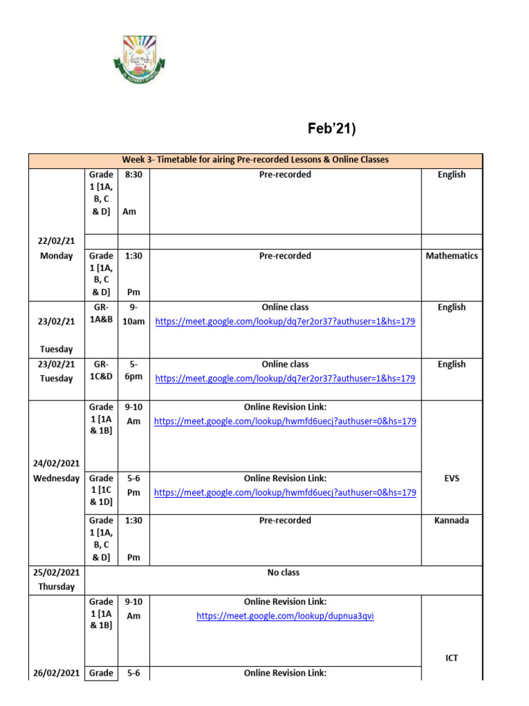 Grade 1 - Week-3 Feb 22-26th-2021 | PDF