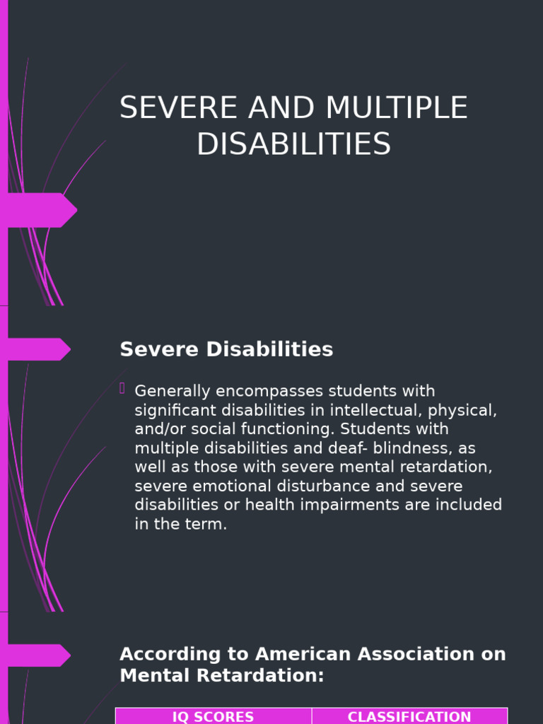 Severe and Multiple Disabilities | PDF | Intellectual Disability ...
