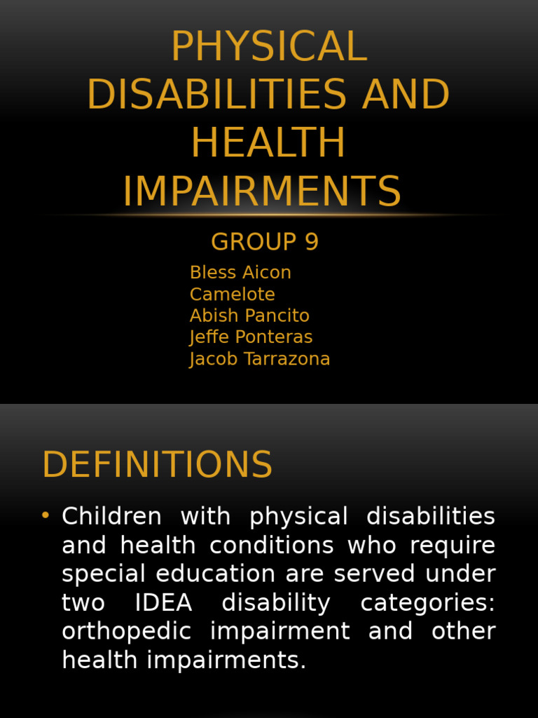 PHYSICAL AND HEALTH IMPAIRMENTS | PDF | Attention Deficit Hyperactivity ...