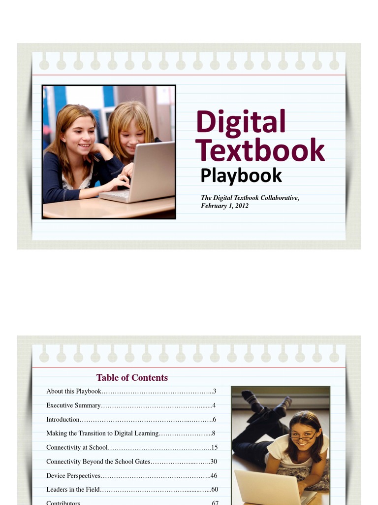 Digital Textbook Playbook | PDF | Internet Access | Cloud Computing