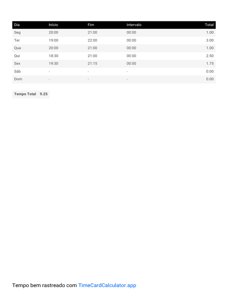 Time Card Calculator | PDF
