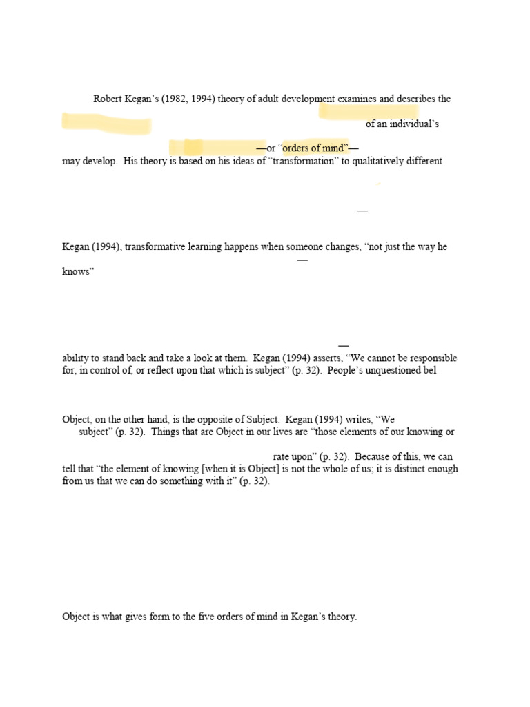 4. Unit-2 Robert Kegan | PDF | Idea | Theory