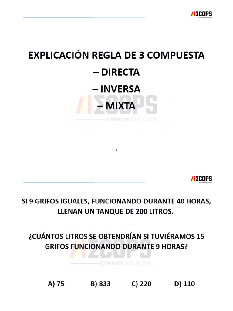 Regla de 3 | PDF | Matemáticas