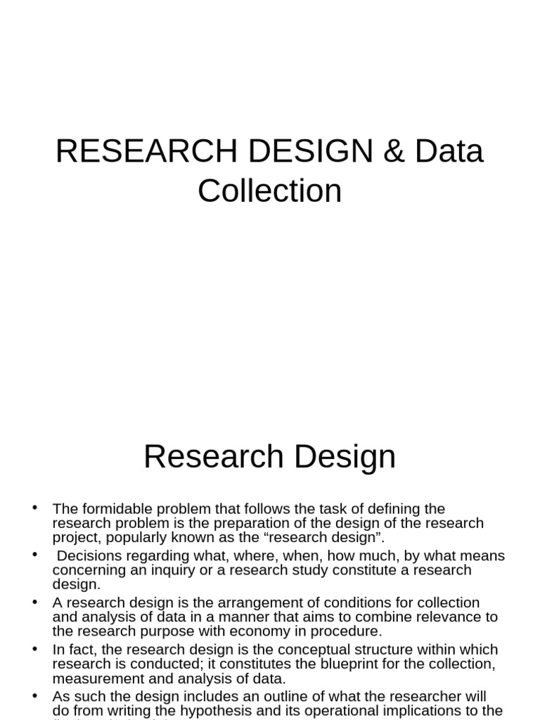 L4-RESEARCH DESIGN & Data Collection | PDF | Survey Methodology ...