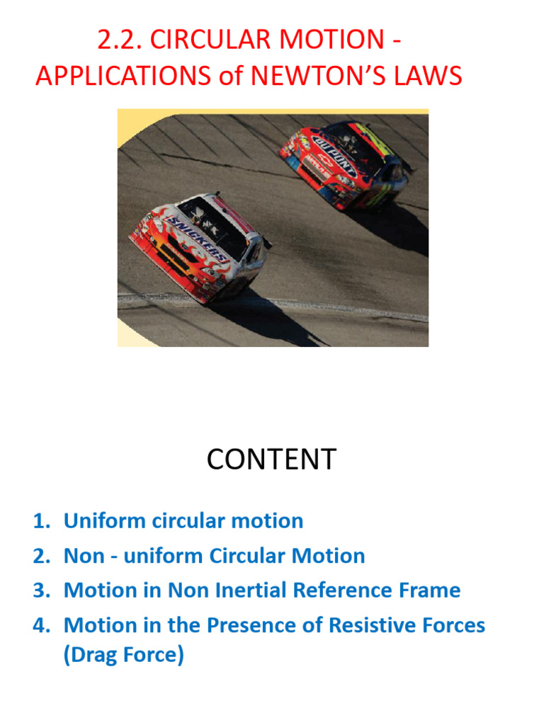 Lecture 2.2 CircularMotion Applications | PDF | Force | Acceleration