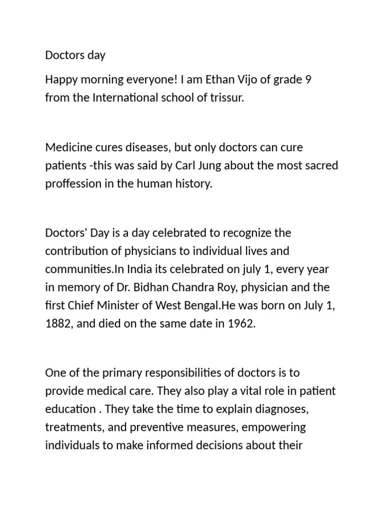 Celebrating Doctors' Day Contributions | PDF