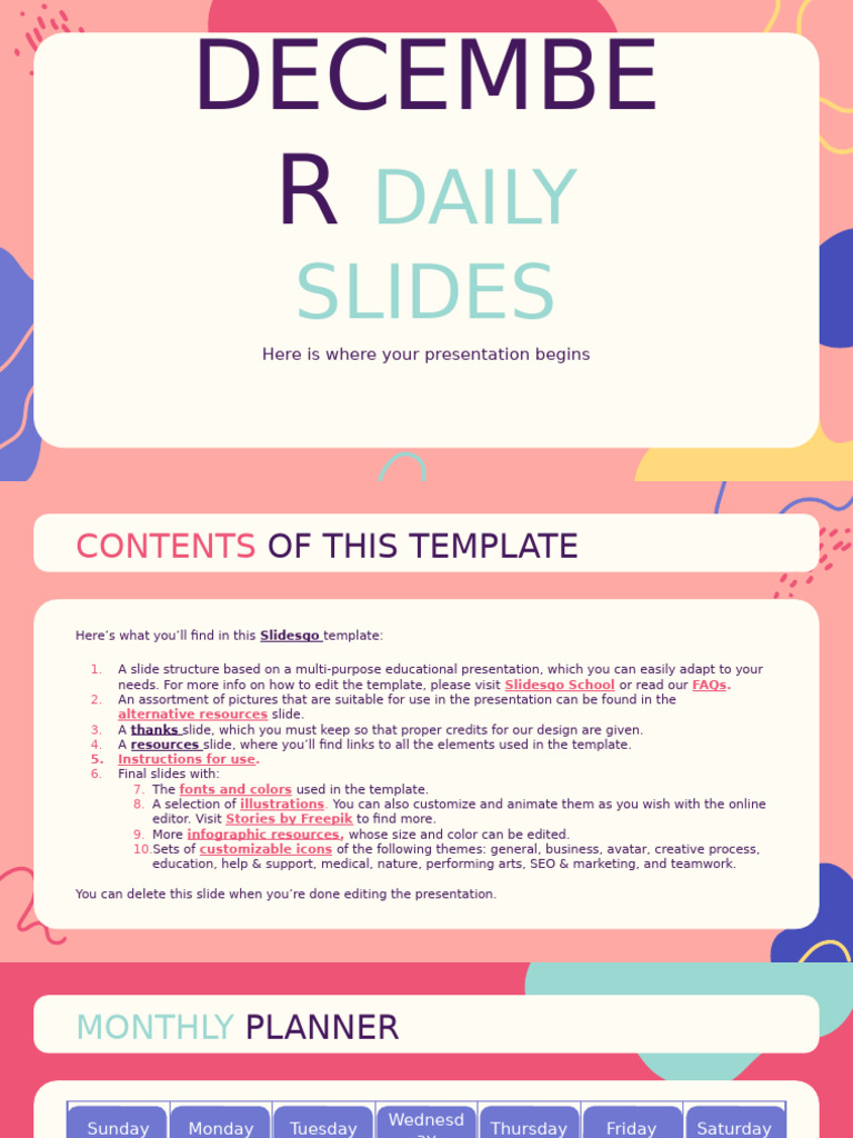 December Daily Slides by Slidesgo | PDF | Planets | Planets In Astrology