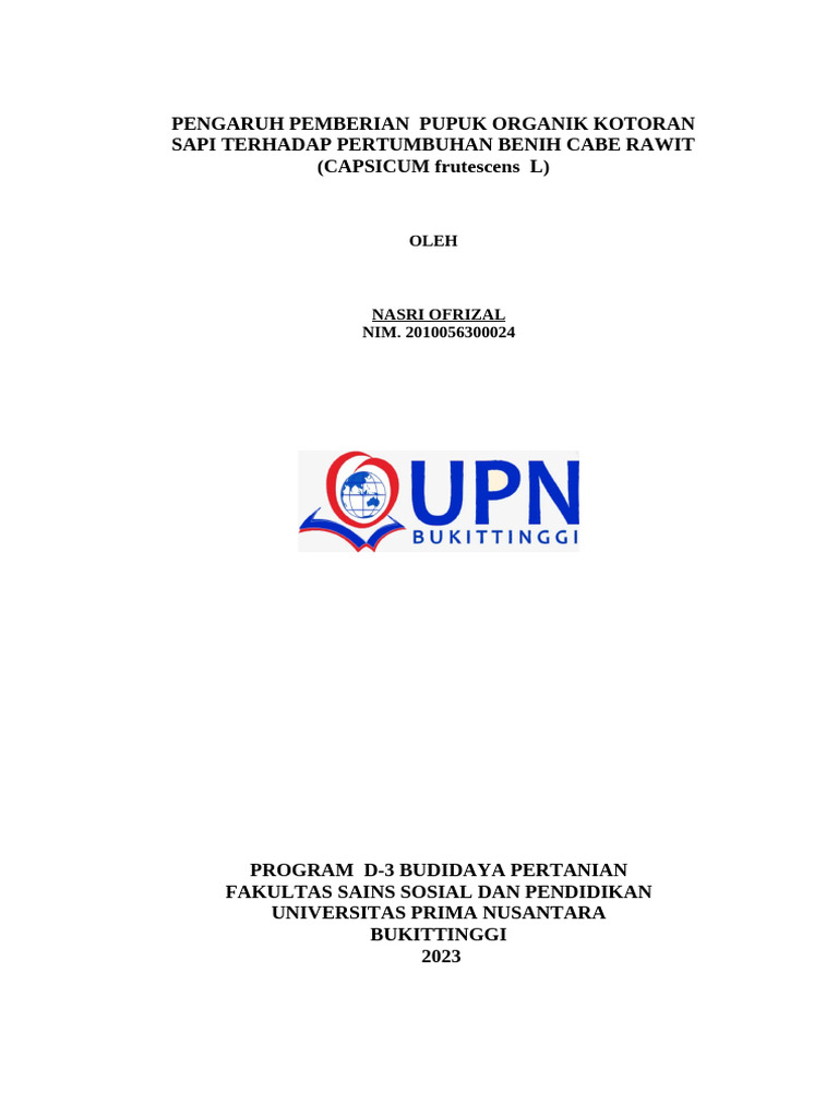 Revisi PROPOSAL TA NASRIOFRIZAL | PDF