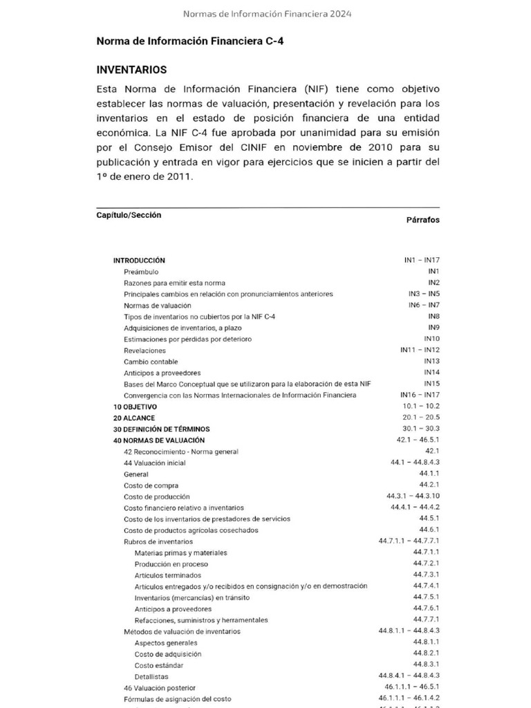 NIF 2024 - C4 Inventario | PDF