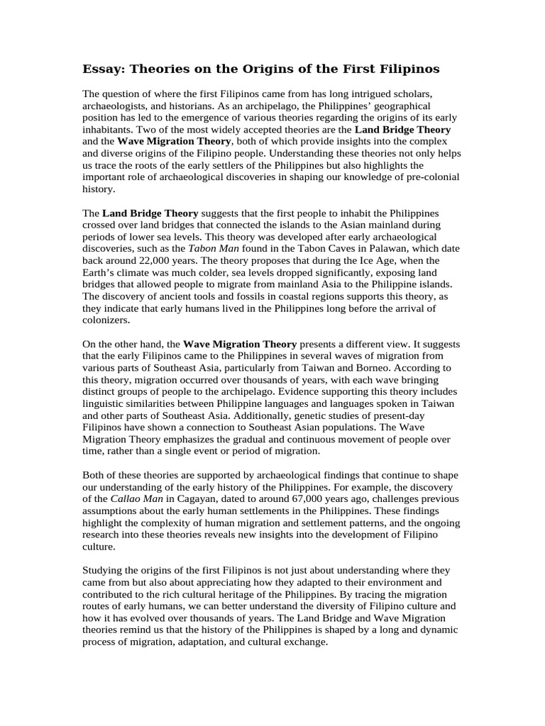 ORIGIN OF FILIPINO | PDF | Philippines