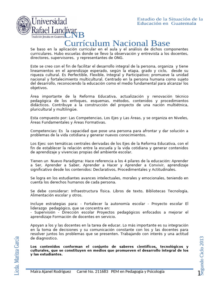 Concepto Propio de CNB | PDF | Aprendizaje | Enseñando