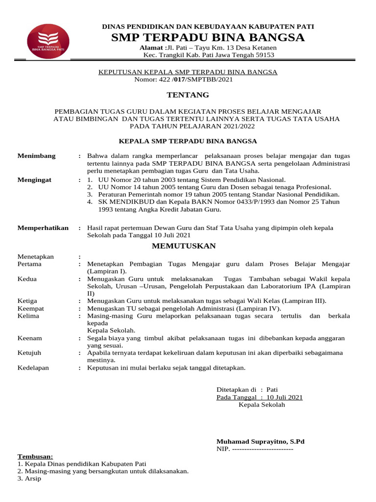 SK Pem TGS SMP TBB | PDF