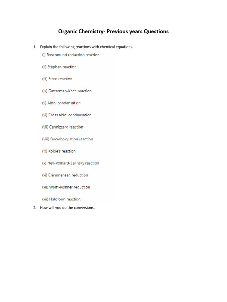 Organic Questions | PDF