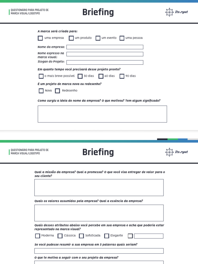 Modelo Briefing - Preenchível (Its - Ryut) | PDF