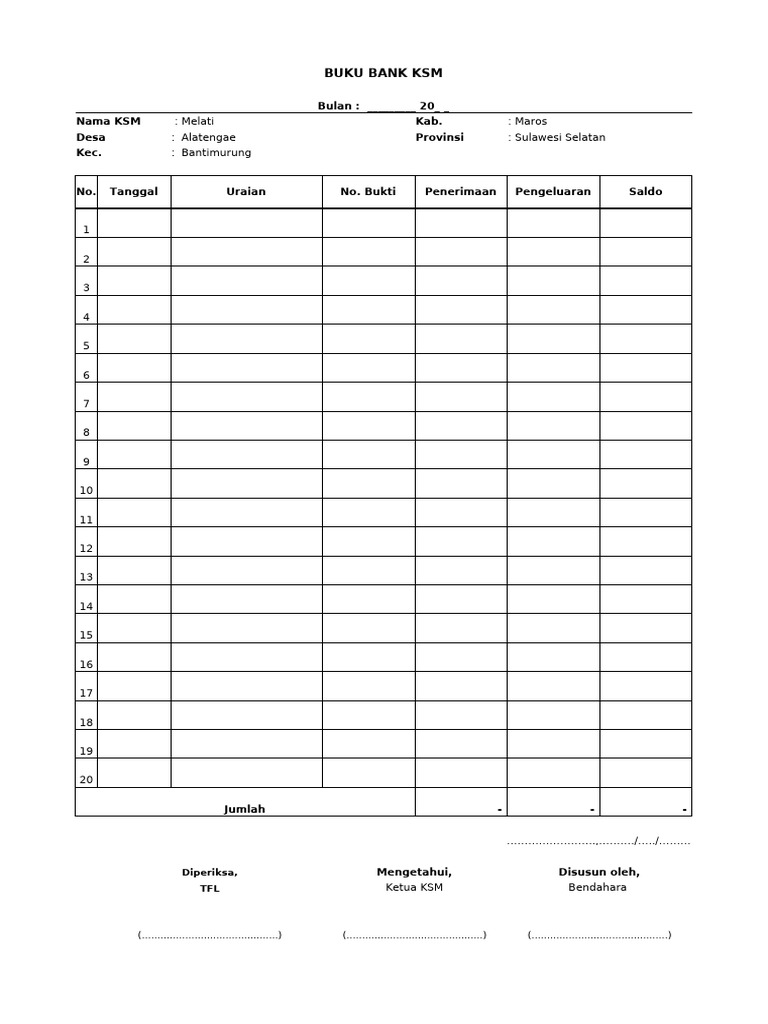 Form Administrasi KSM (2) - 1 | PDF