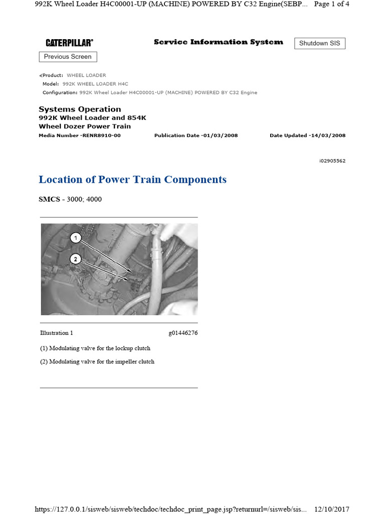 Location of Power Train Component 992k | PDF