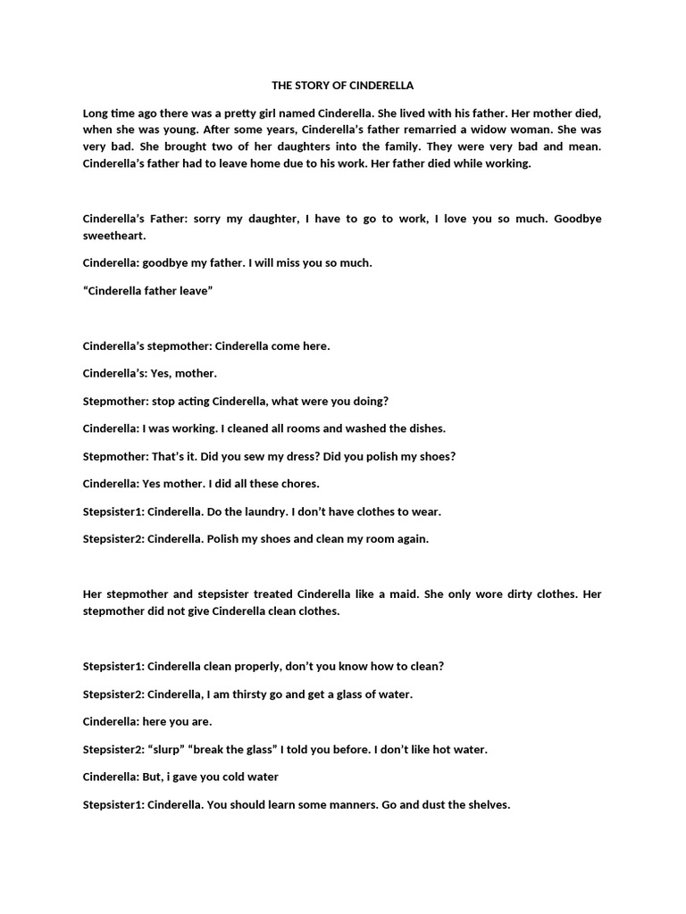 THE STORY OF CINDERELLA | PDF | Cinderella | Traditional Stories